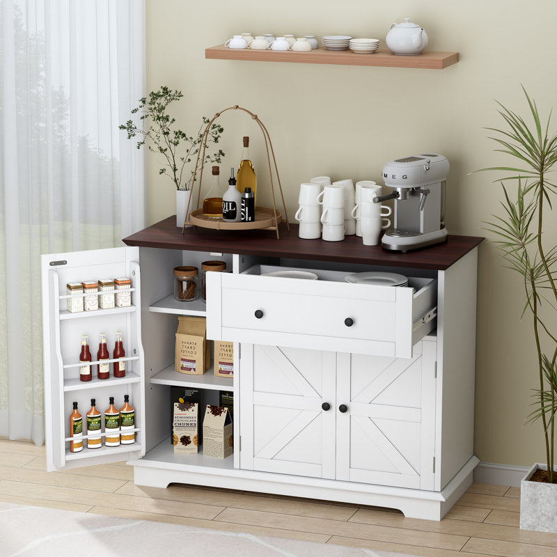 Gracie Oaks Azelyn Farmhouse Buffet Cabinet with Storage | Wayfair